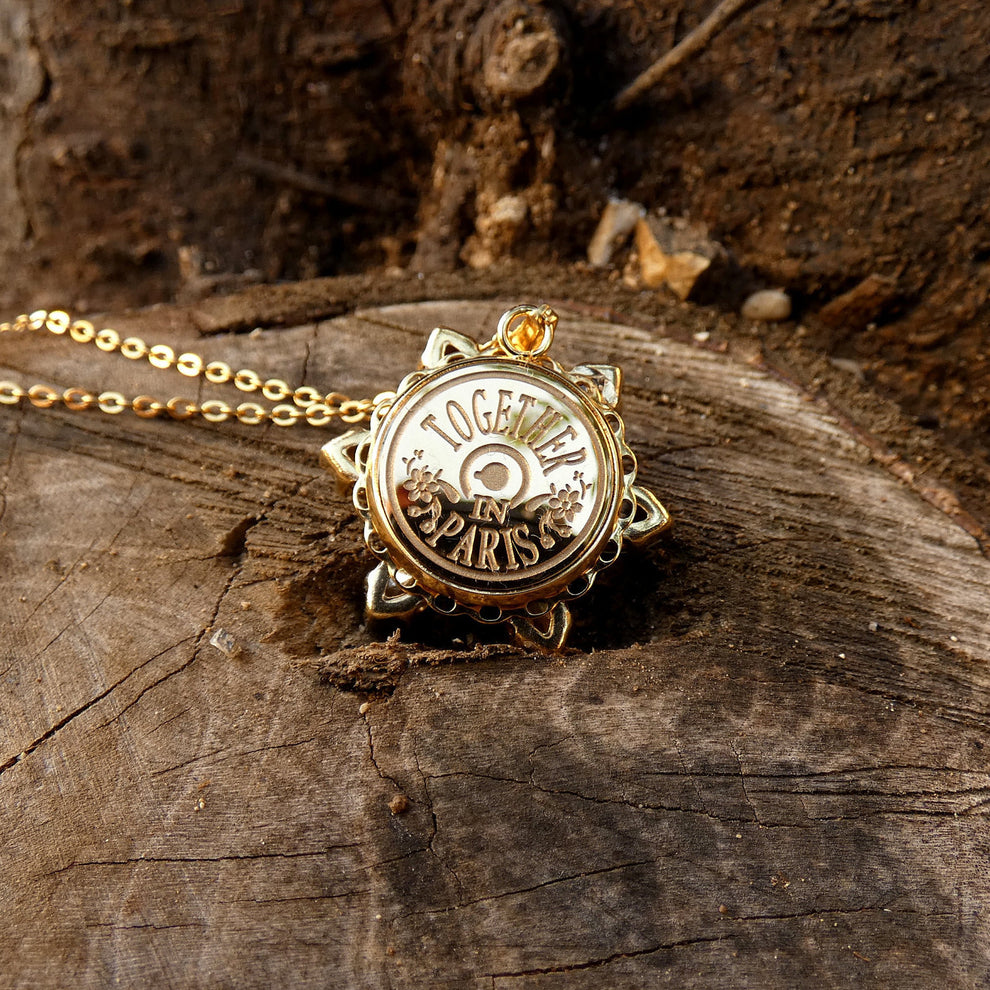 Anastasia ENGRAVED Necklace Together in Paris EMERALD M ...