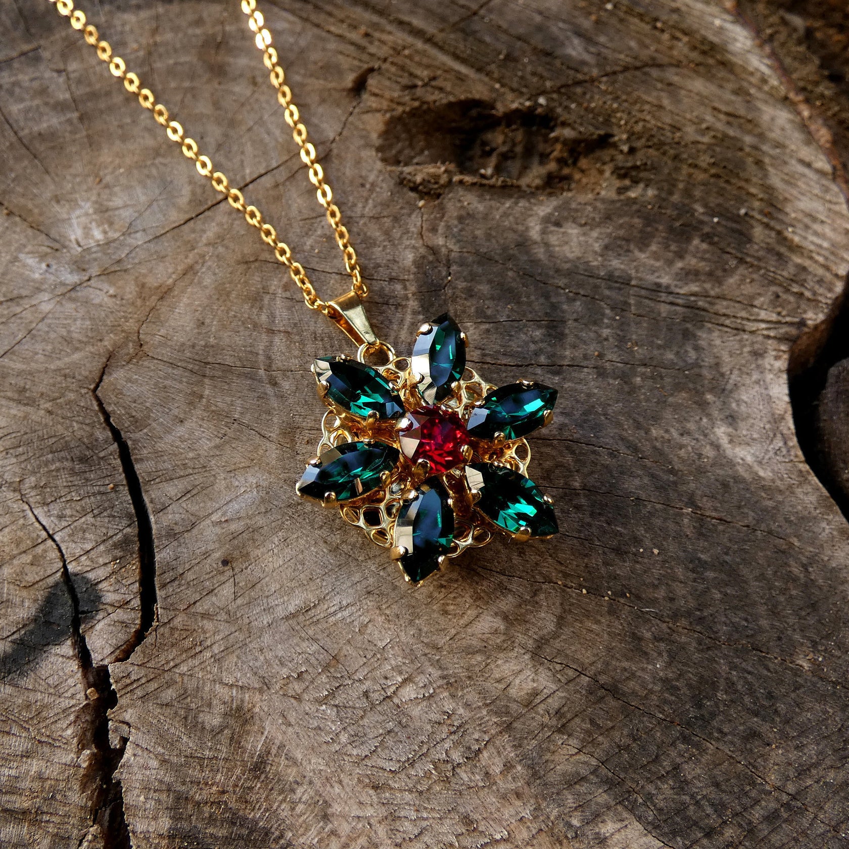 Anastasia ENGRAVED Necklace Together in Paris EMERALD M ...